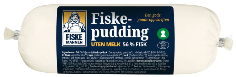 Fish Pudding Sausage Without Milk 400g Fiskemann – NorwegianShop24